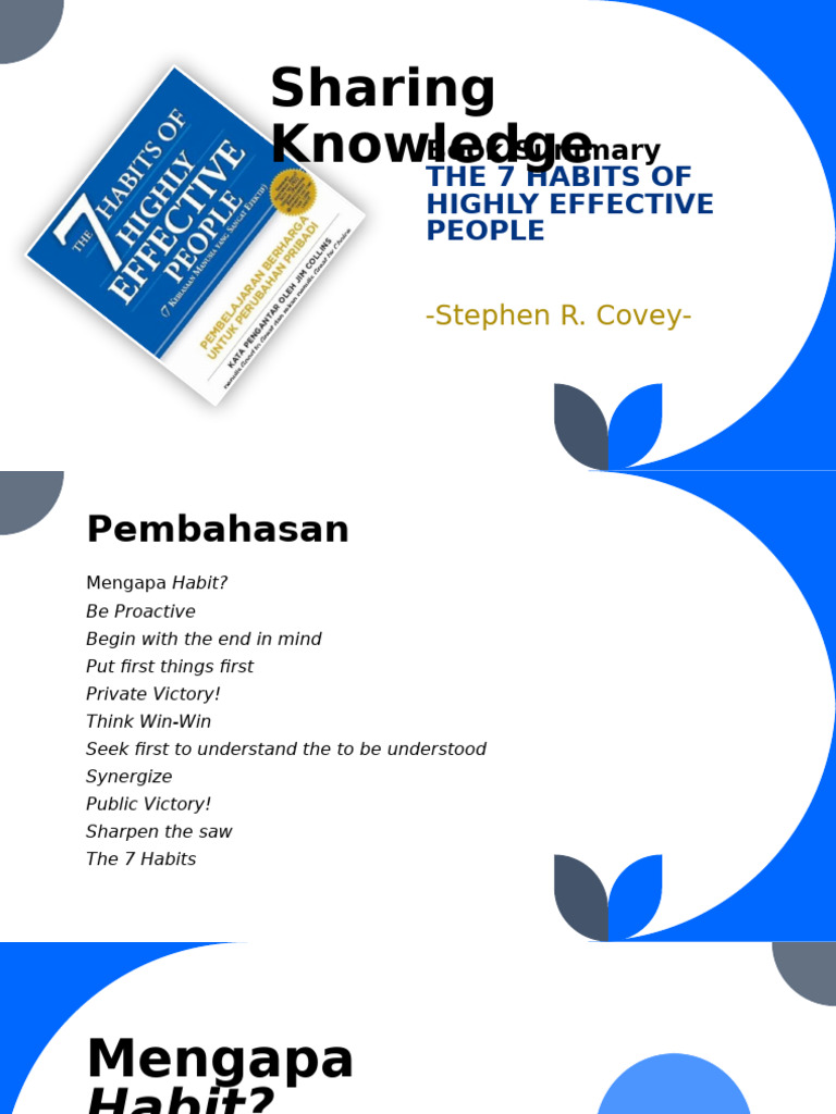 09_13 Sharing Knowledge 7 Habits of Highly Effective People | PDF
