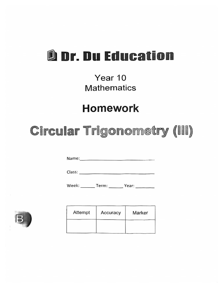 DR Du Year 10 Circular Trigonometry 3 | PDF