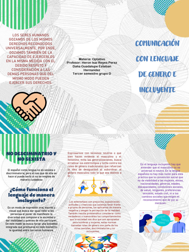Triptico Lenguaje Incluyente | PDF | Sexismo | Ciencias sociales