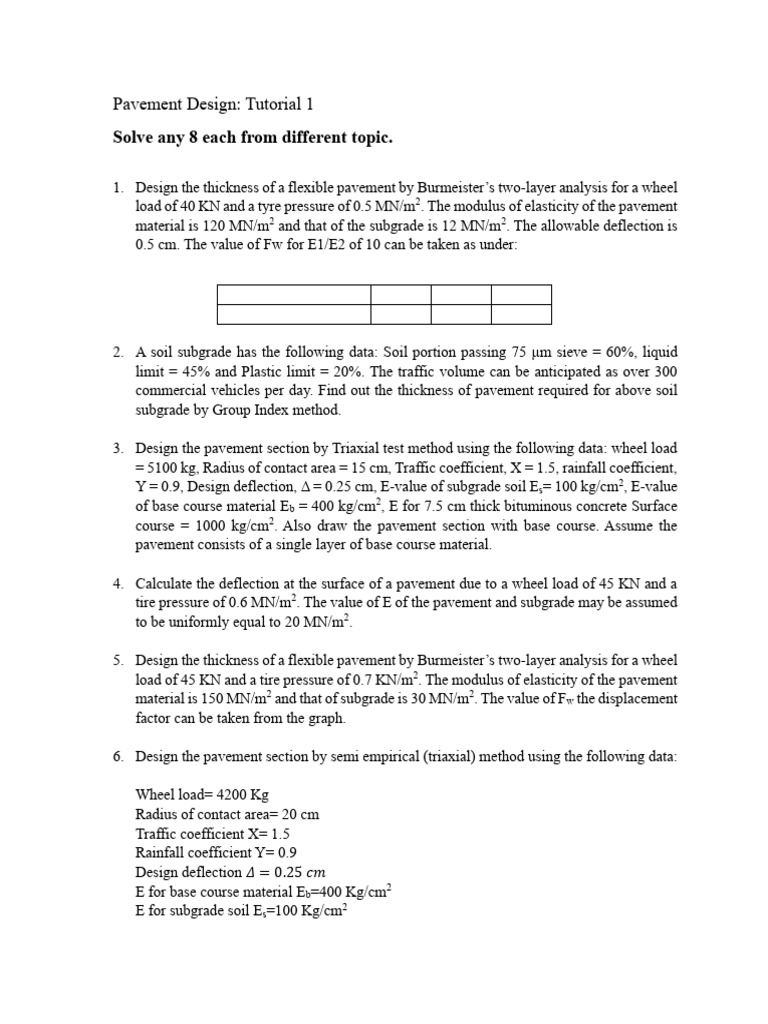 pavement Design Tutorial 1 | PDF