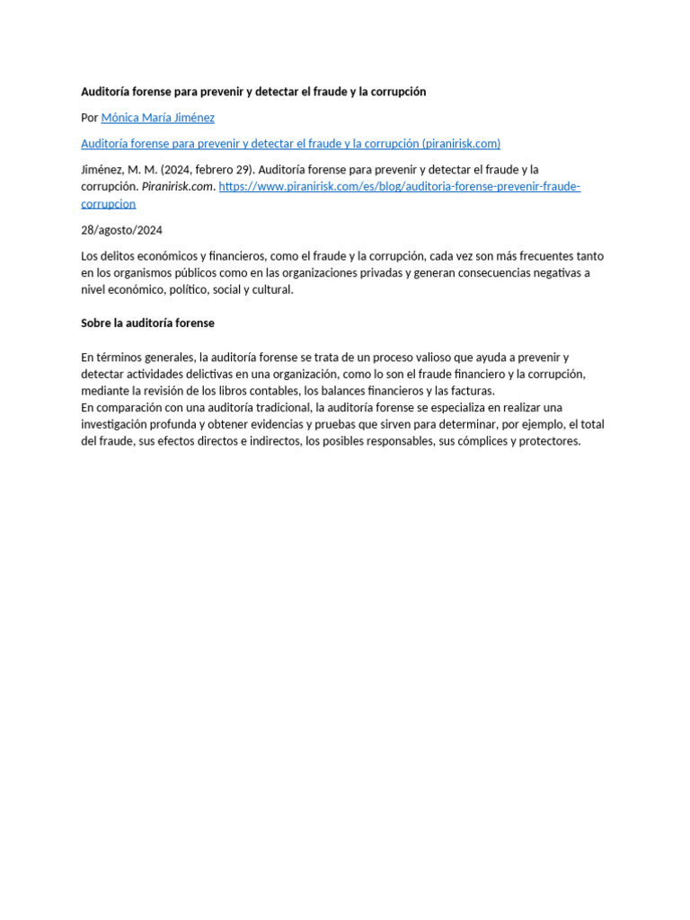 Contabilidad Forense y Su Deteccion de Fraudes Carlos Martinez 134 | PDF