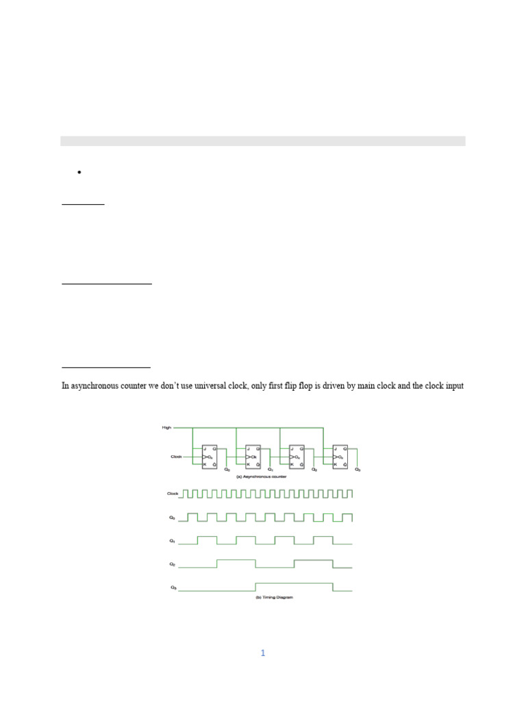 Digital Logic Design Lab 10 (Counters and Registers) | PDF