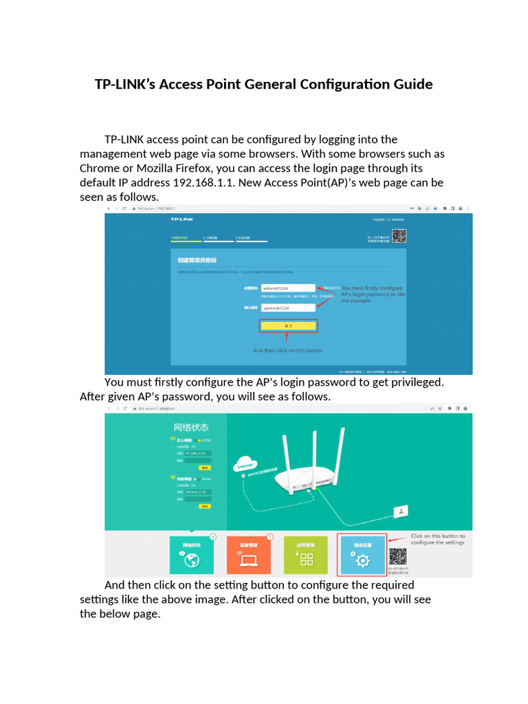TP-Link AP General Configuration Guide | PDF