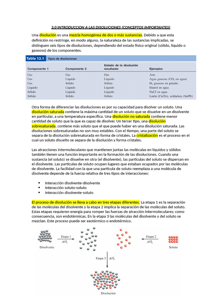 Resumen Soluciones y Gases | PDF