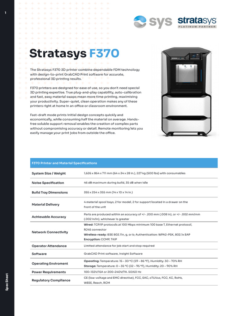 SYS SpecSheet F370 | PDF