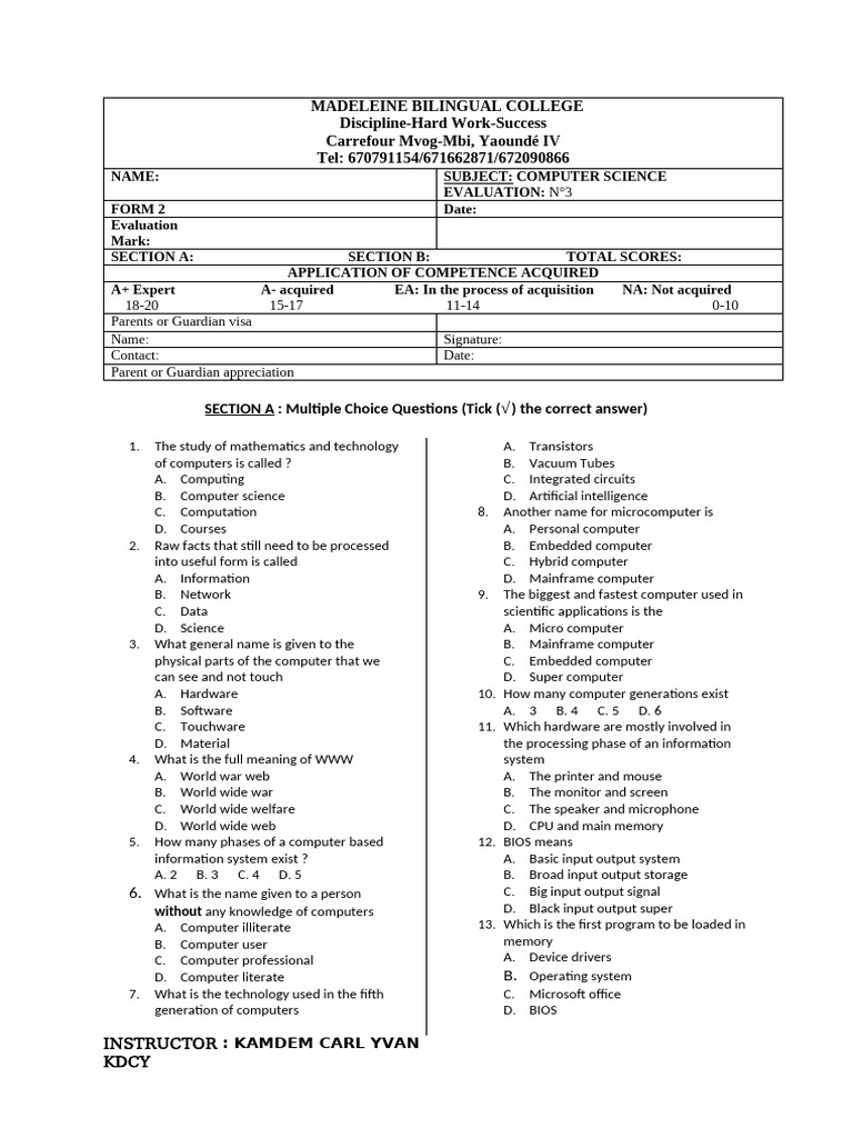 F2 CSC 3rd Seq 2023:2024 | PDF