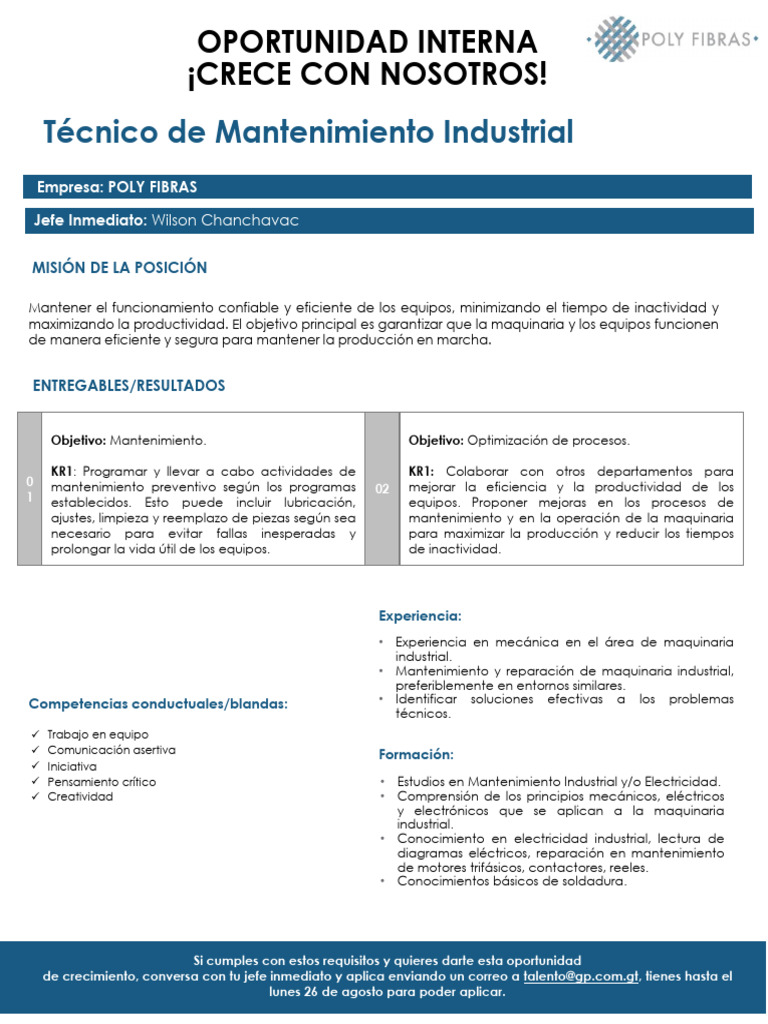 Job Posting ADT - Técnico de Mantenimiento | PDF