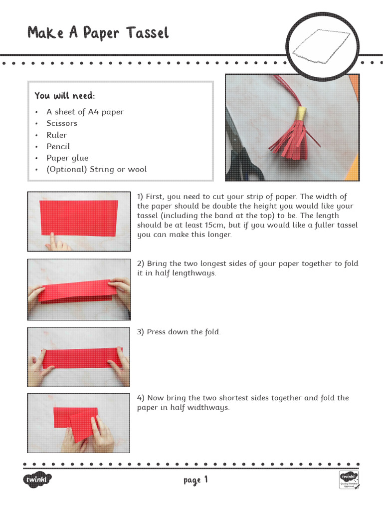 How to Make A Paper Tassel | PDF