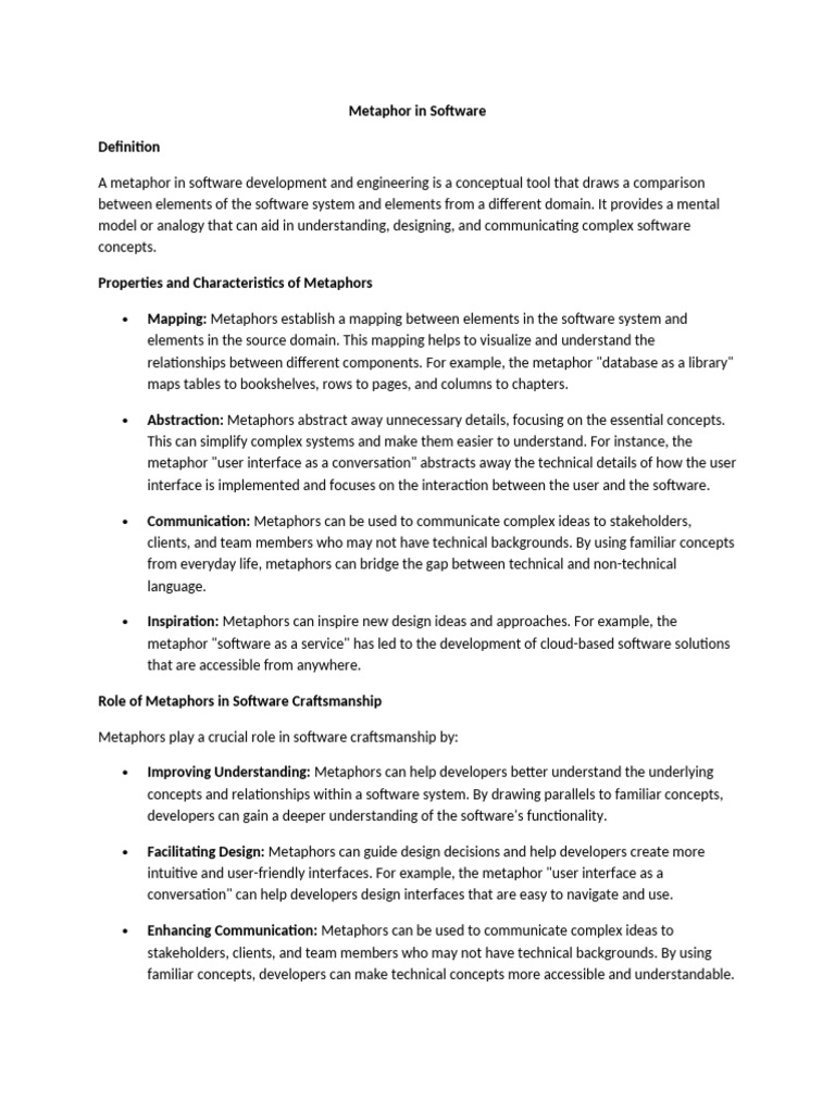 Metaphor in Software | PDF | Metaphor | Software