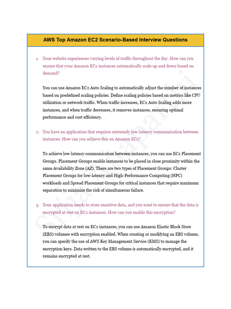 EC2 Based Interview Questions ? | PDF