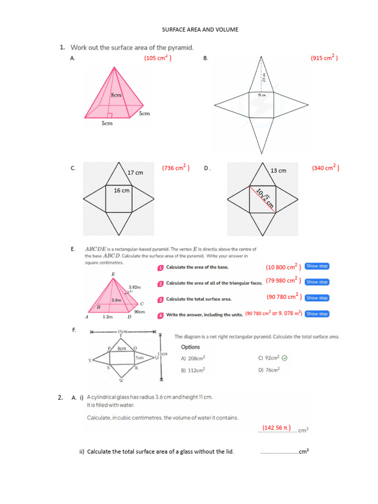 Surface Area N Volume Alisha | PDF | Volume | Teaching Methods & Materials