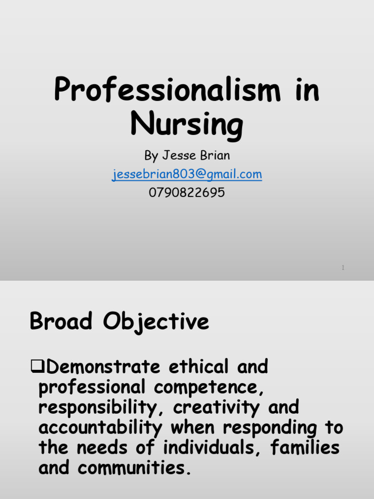 Understanding Professionalism in Nursing | PDF | Nursing | Career & Growth
