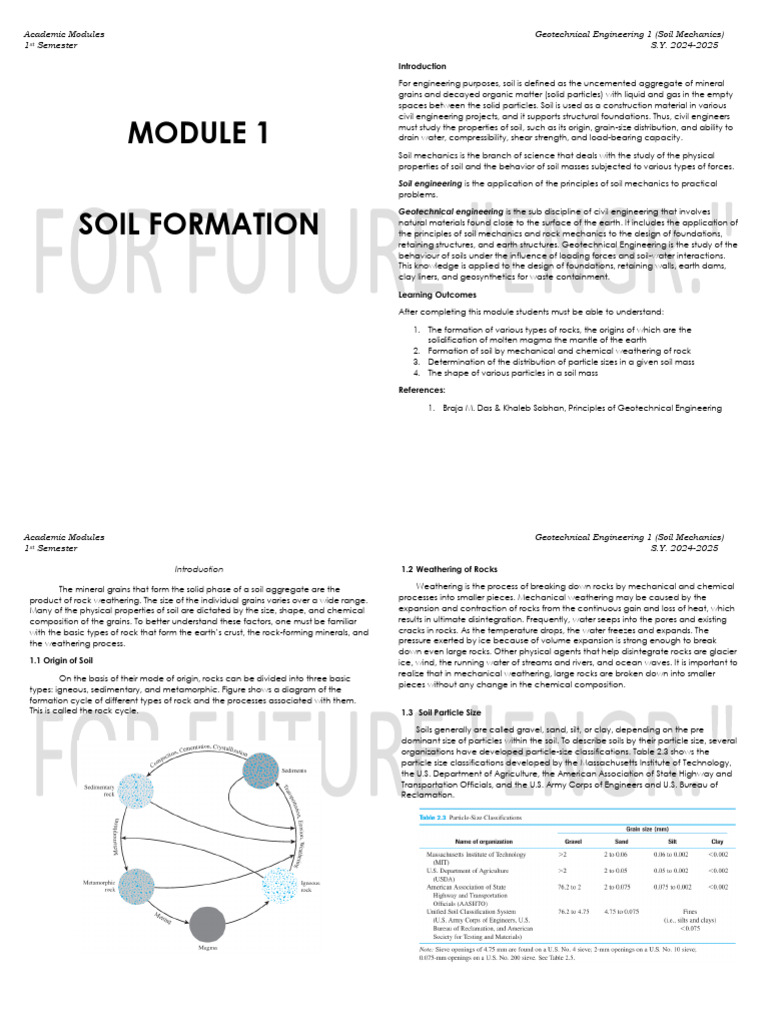 MODULE 1 - Soil Formation | PDF