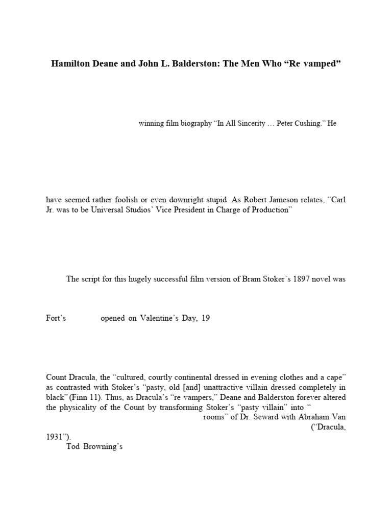 Hamilton Deane and John Balderston | PDF