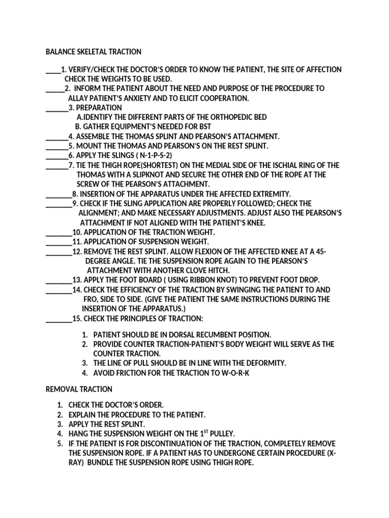 Balance Skeletal Traction | PDF | Knot | Science & Mathematics