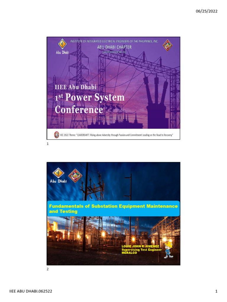Fundamentals of Substation Equipment Maintenance & Testing | PDF