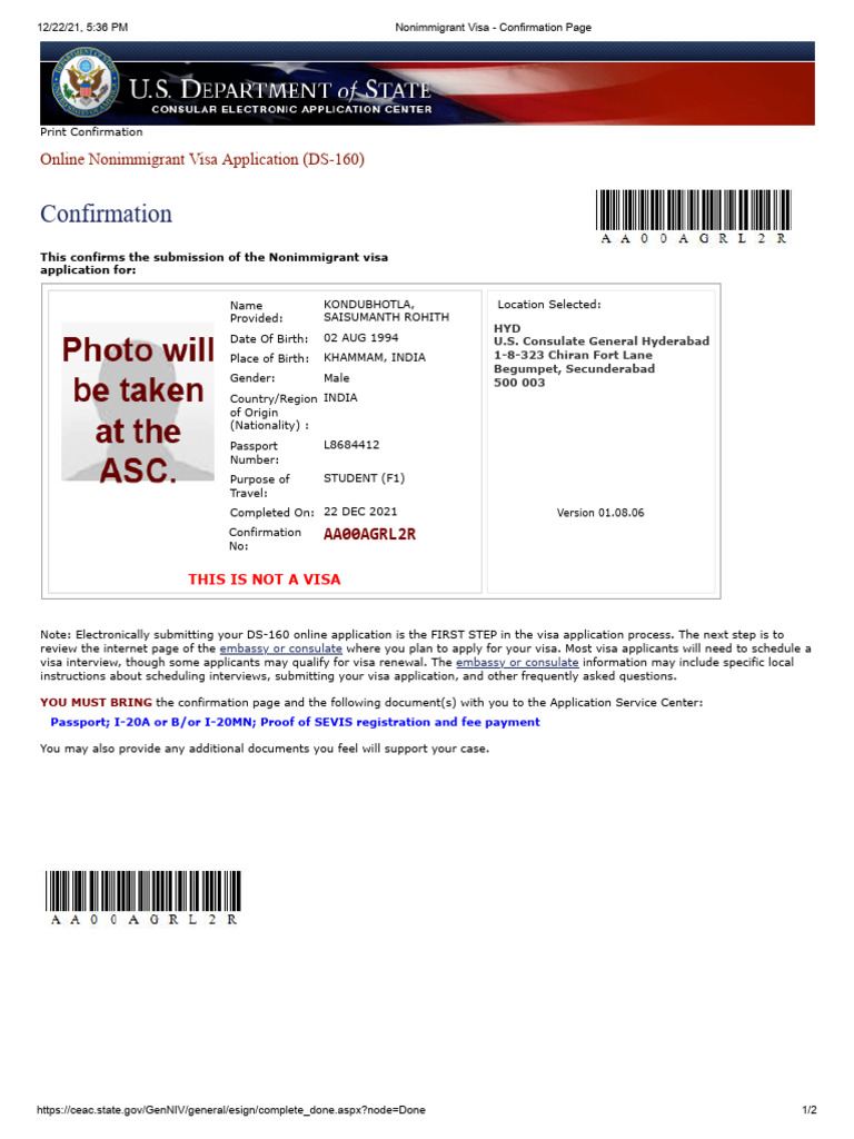 Ds 160 Confirmation | PDF