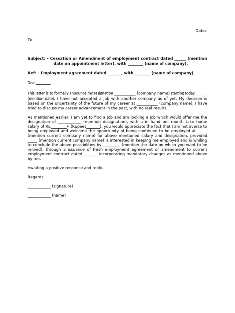 Reverse Resignation Letter | PDF