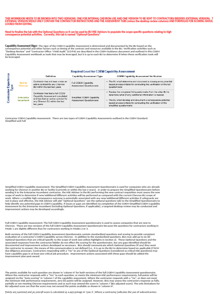 COEM Capability Assessment | PDF