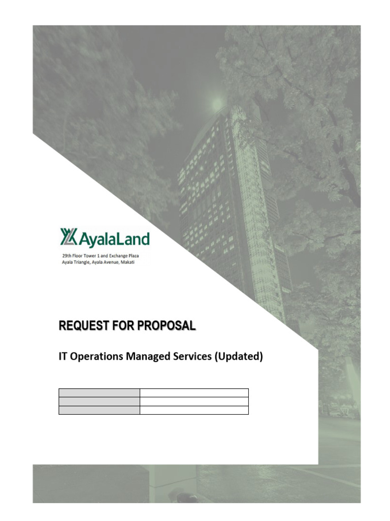 [Request for Proposal] IT Operations Managed Services v2 | PDF