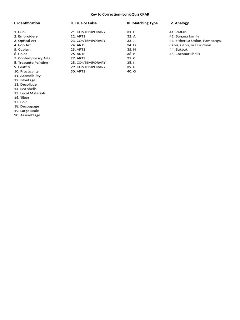 Key To Correction | PDF