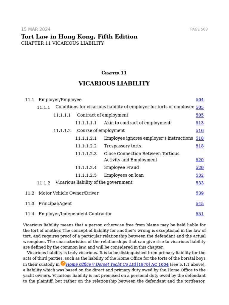 Vicarious Liability | PDF