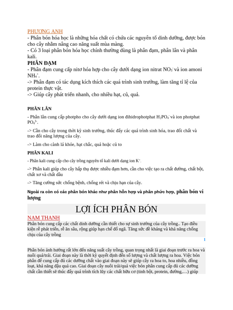 Phân Bón | PDF