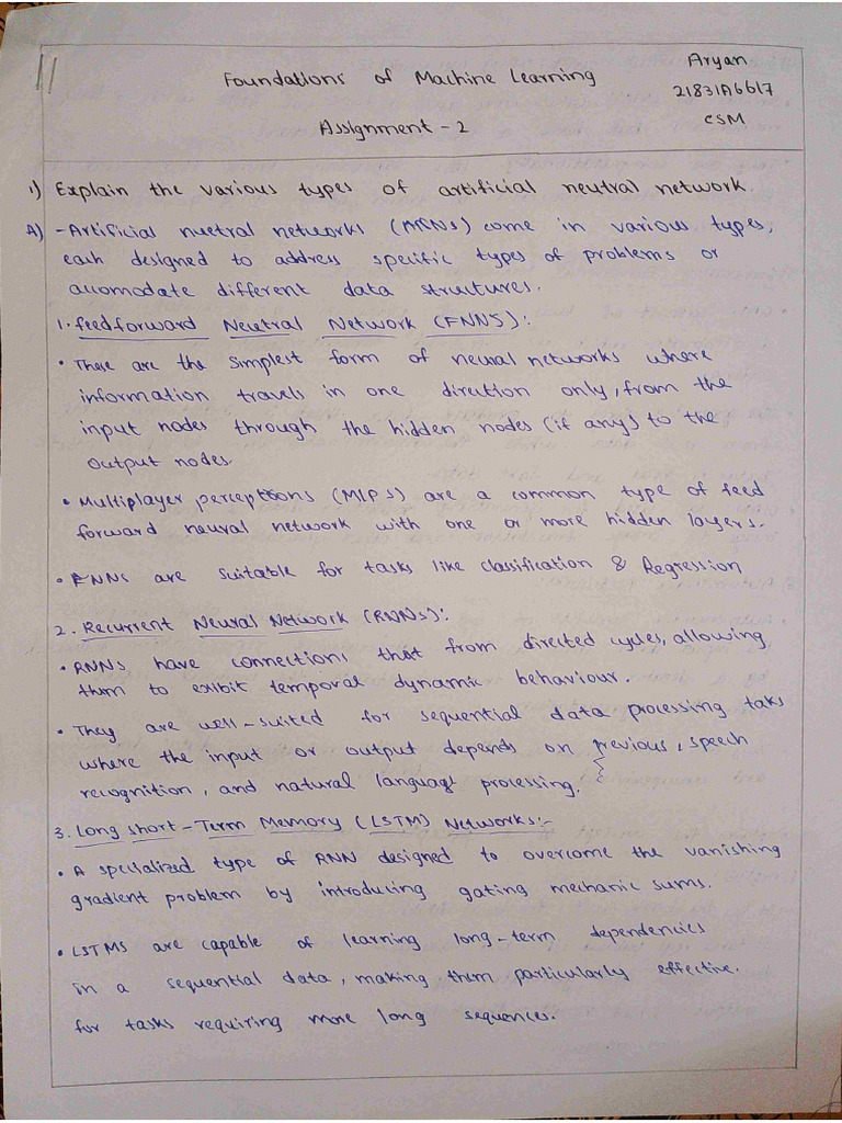 6617 FML Assignment 2 | PDF