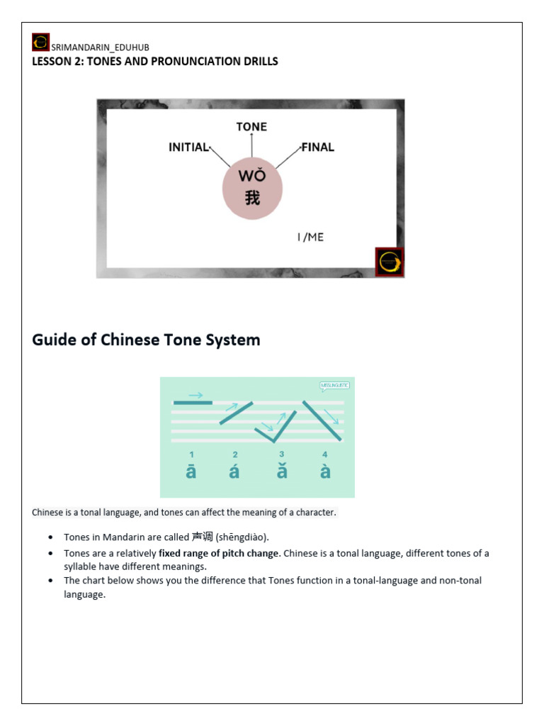 LESSON 2 - Tones - Rules For Character Writing | PDF