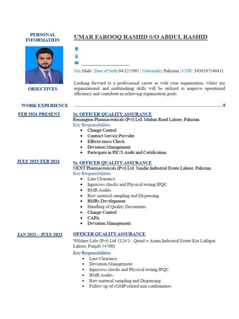 Umar Farooq Updated CV New | PDF