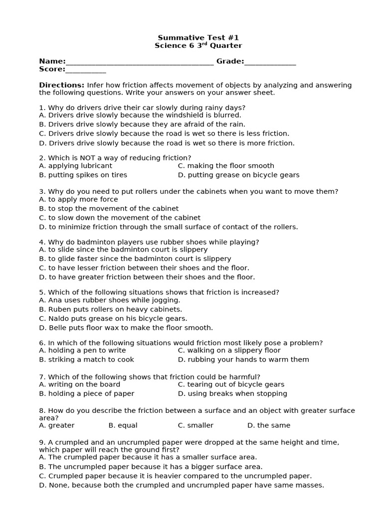 Summative Test | PDF