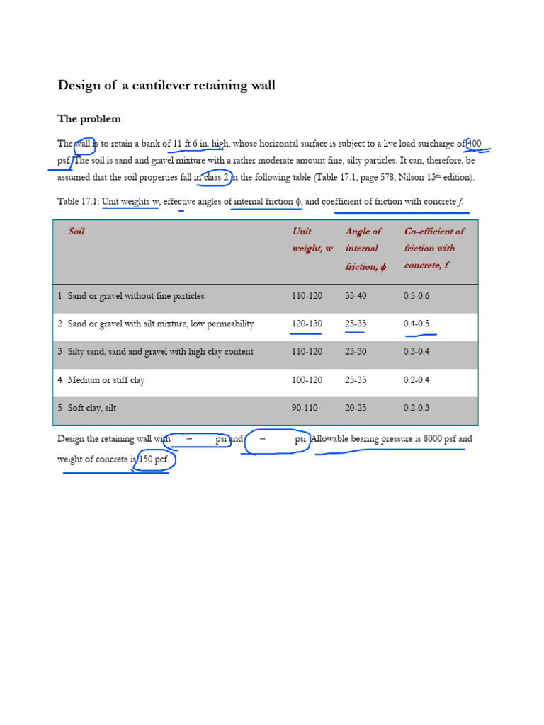 Design of A Cantilever Retaining Wall-2 | PDF