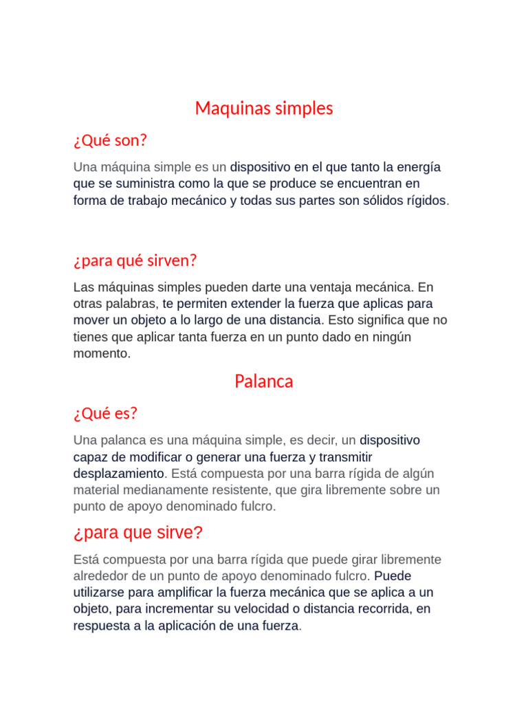 Maquinas Simples | PDF