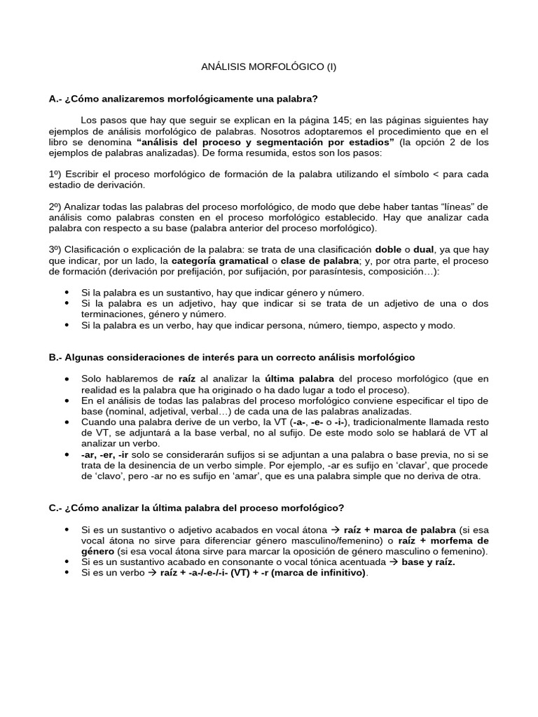 ANÁLISIS MORFOLÓGICO (I) (5) | PDF