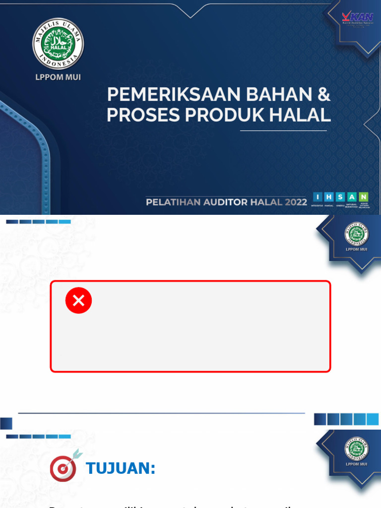 Materi 4 Pemeriksaan Bahan Dan Proses Produk Halal | PDF