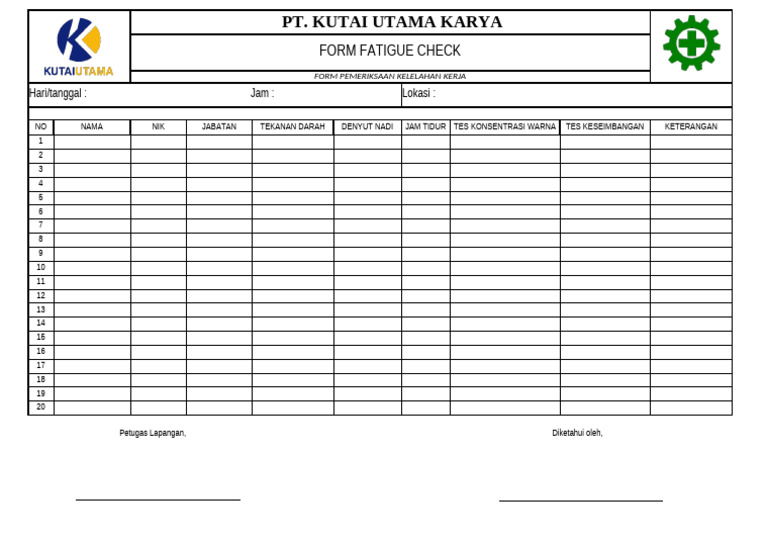 Form Fatigue Test | PDF
