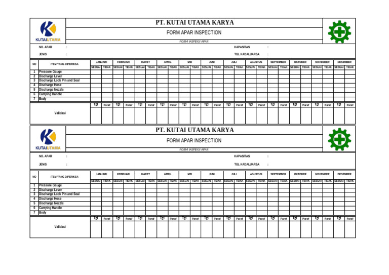 Form Inspeksi Apar | PDF