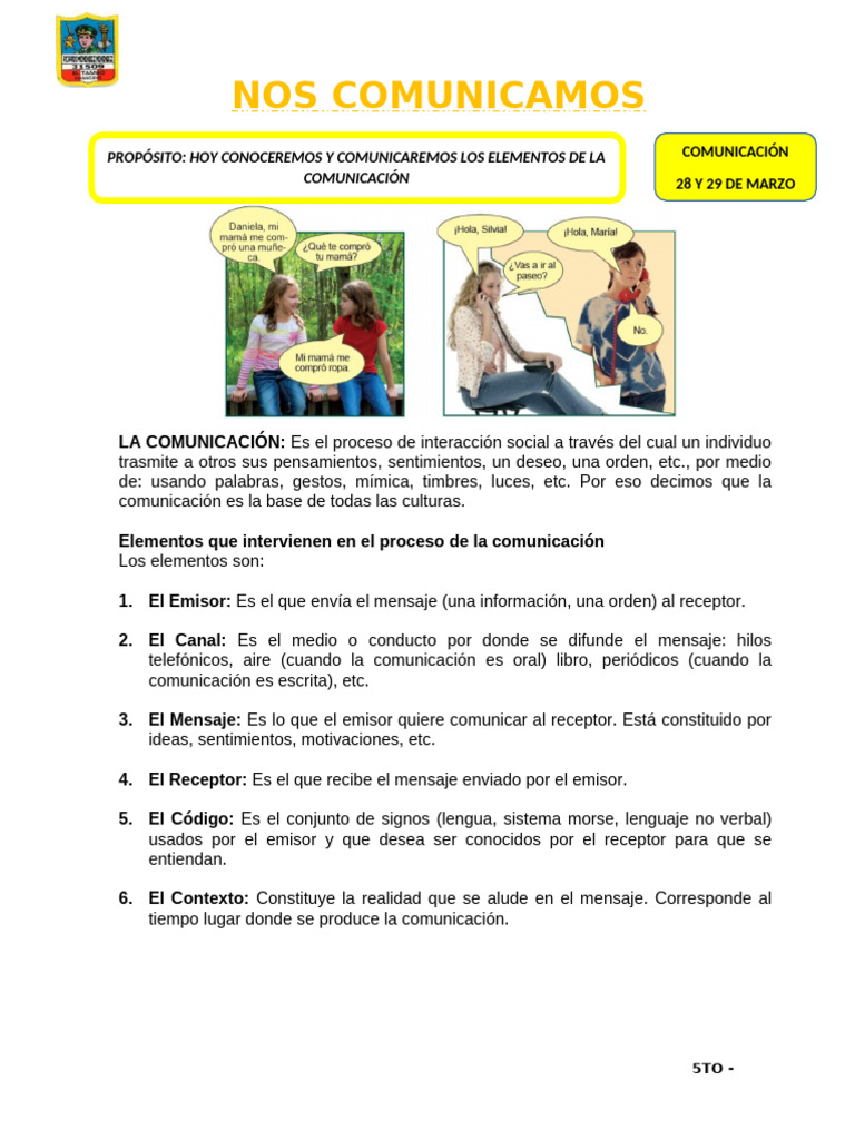 28-03 PRACTICA COM elementos de la comunicación | PDF