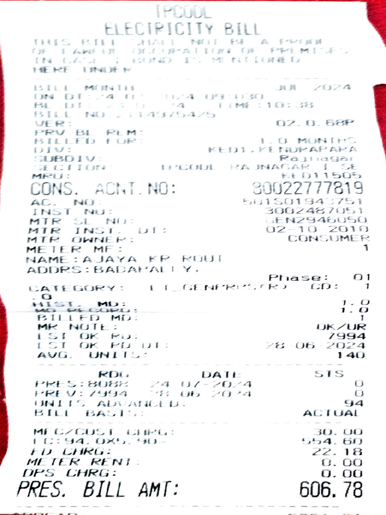 Electricity Bill | PDF