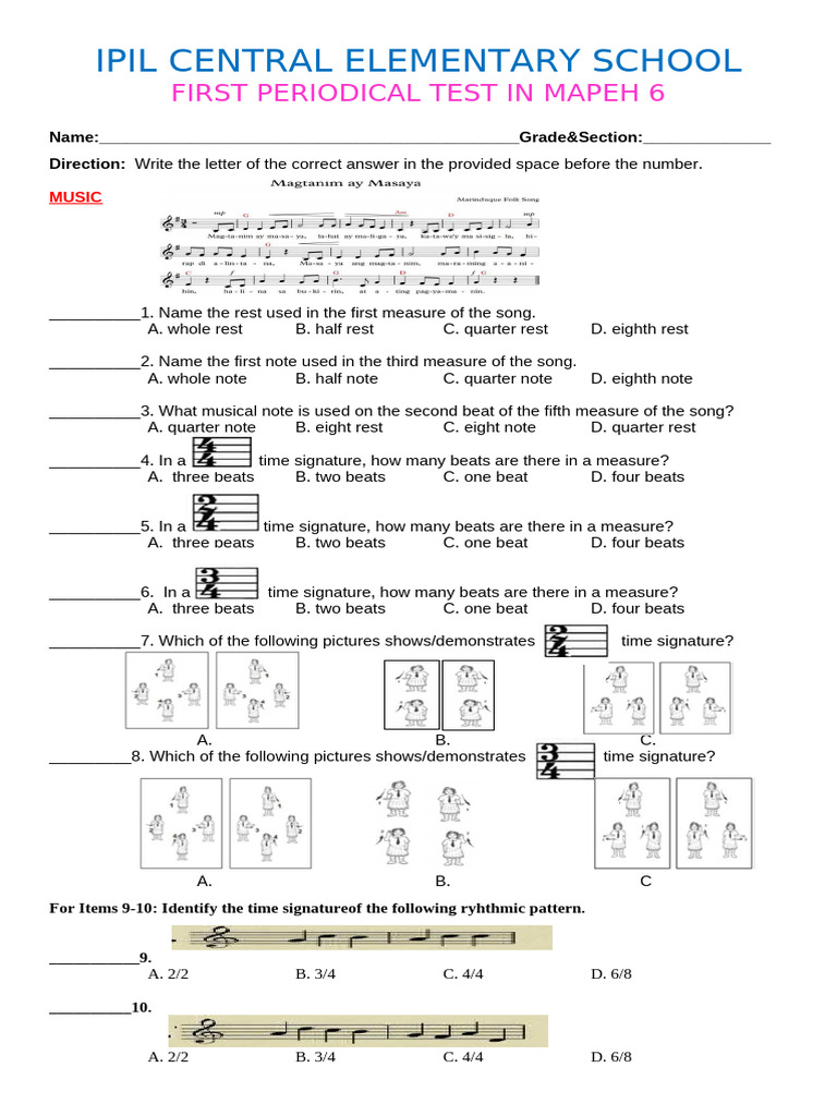 PT-Q1 Mapeh | PDF