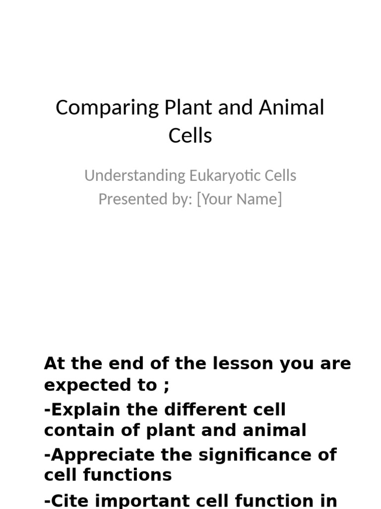 Plant and Animal Cells Presentation v2 | PDF