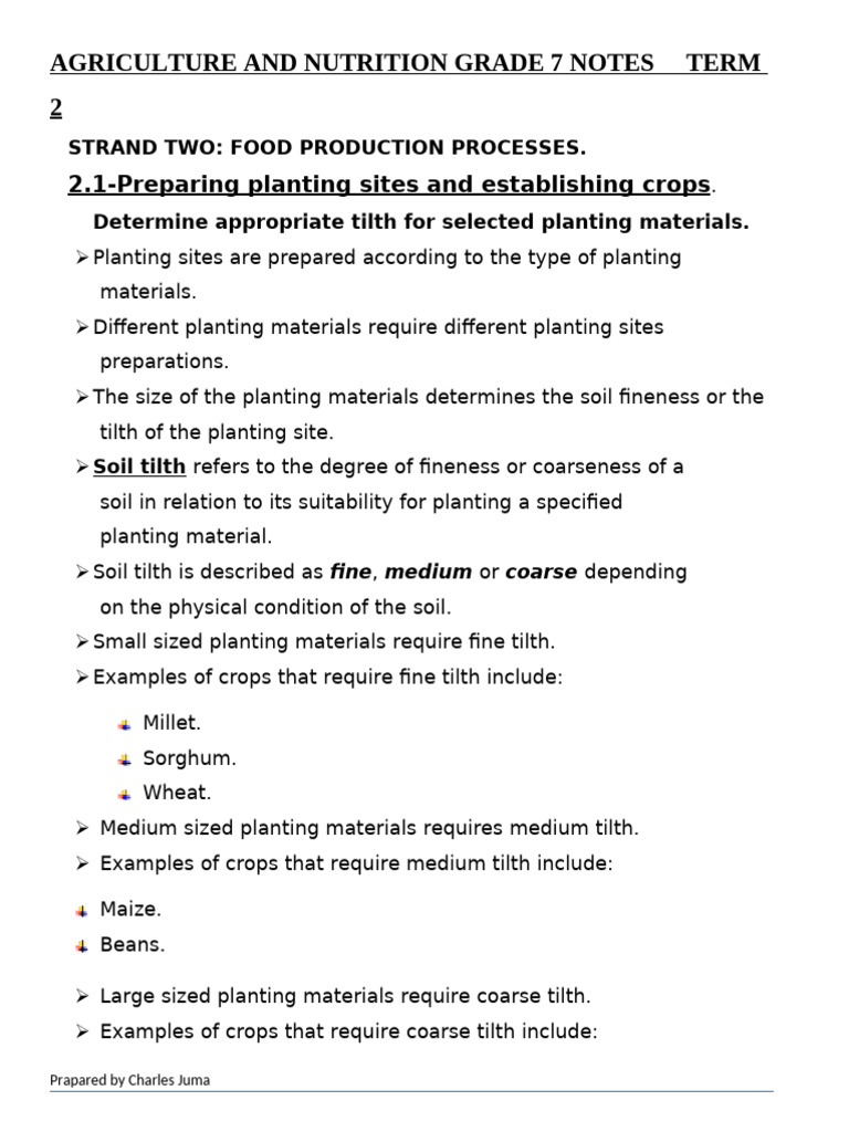 Grade 7 Term 2 Agri Nutrition Notes | PDF