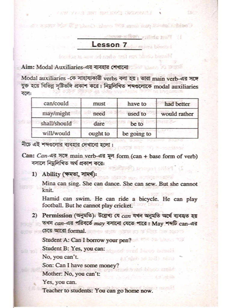 Modal Auxiliary | PDF