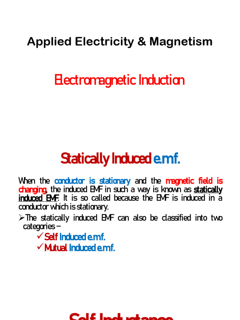PHY 1221 2023 Lec 1 5 Self Inductance | PDF