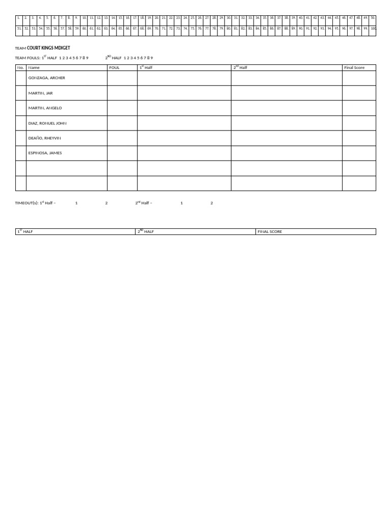Team Court Kings Mdiget | PDF