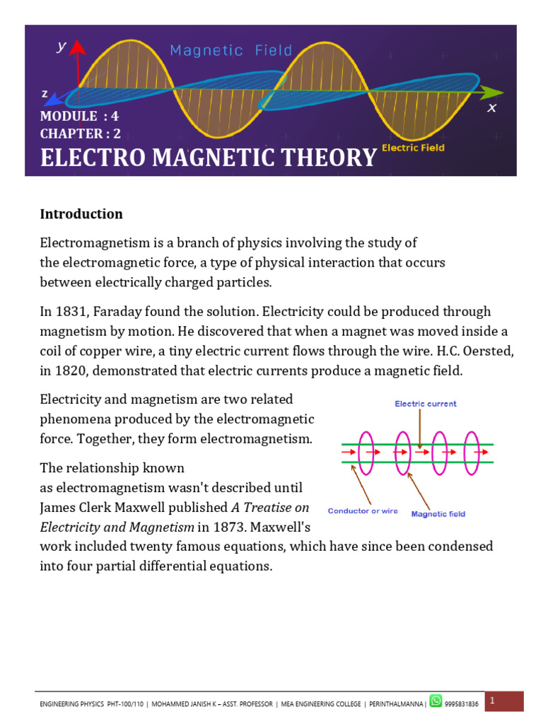 Electro Magnetic Theory | PDF