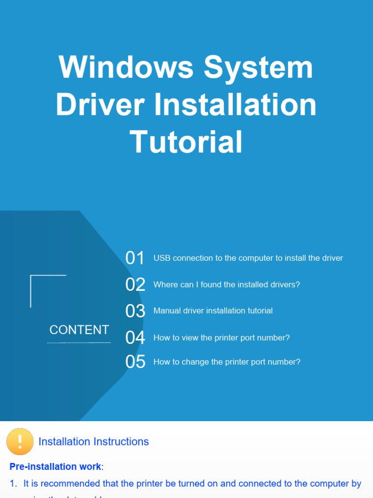 Driver Installation Tutorial For Windows | PDF