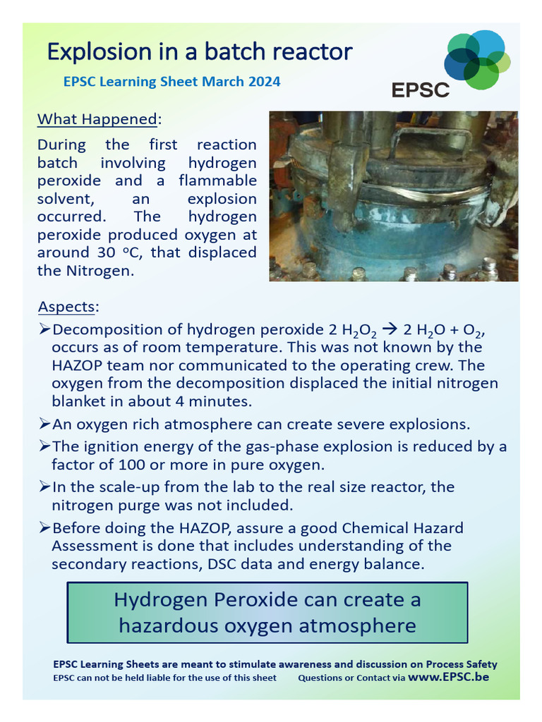 feb 2024 EPSC_Learning_Sheet_Explosion_in_a_batch_reactor | PDF
