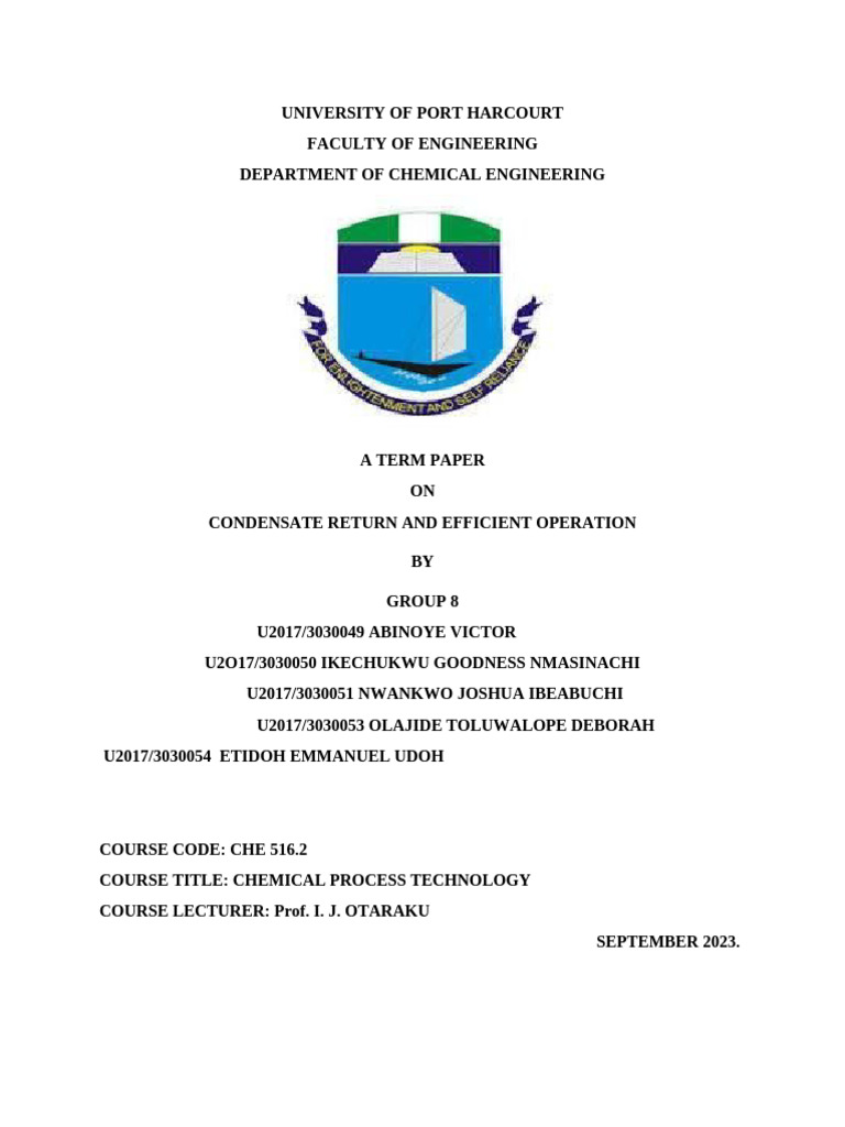Condensate Return and Efficient Operation | PDF