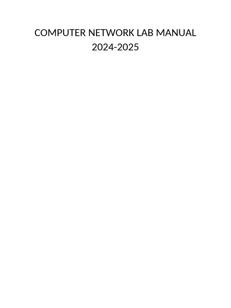 Computer Network Lab Manual 2024 | PDF | Discrete Mathematics ...